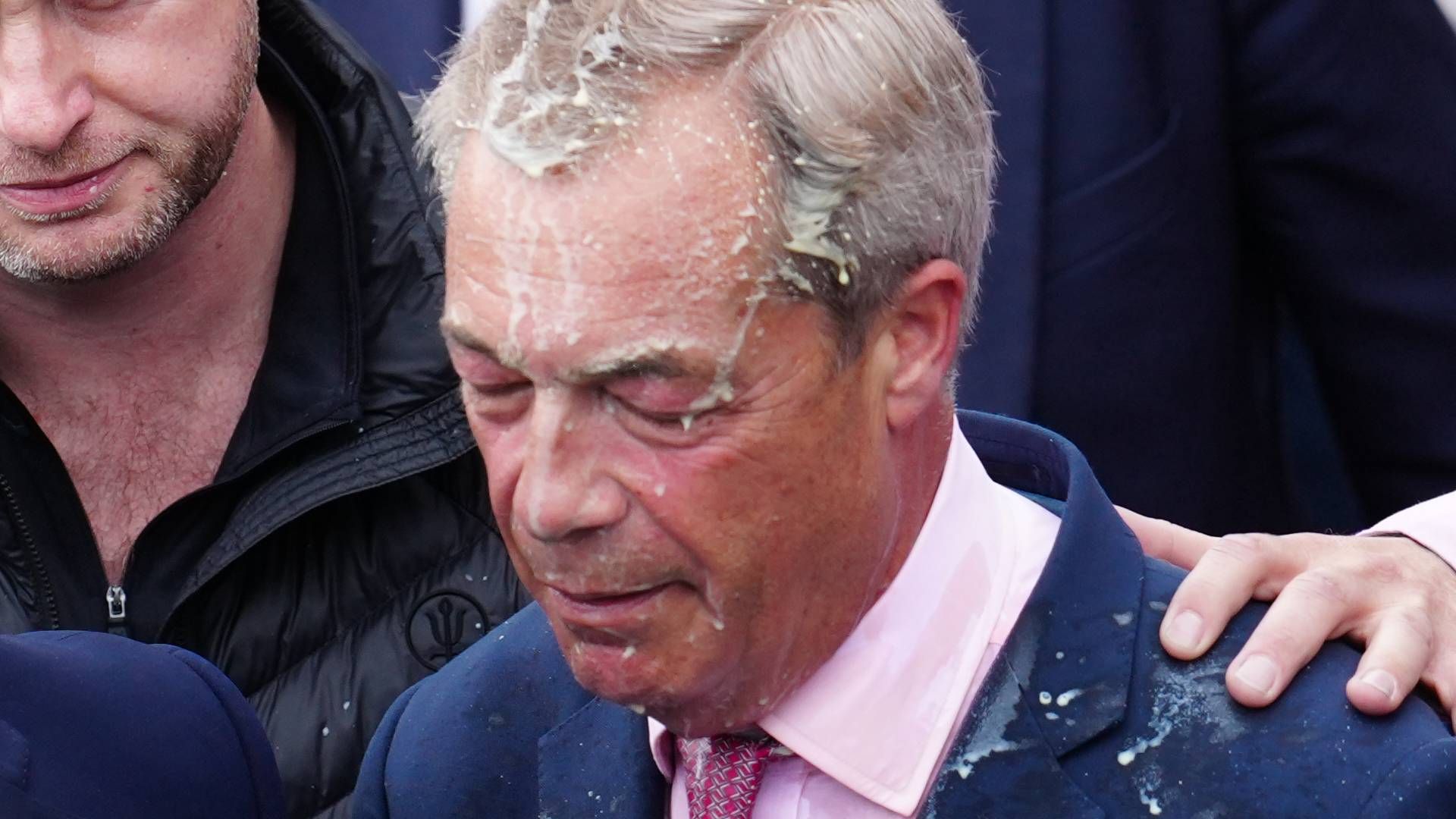 JOE.ie - Nigel Farage has milkshake thrown over him during campaign launch in Clacton