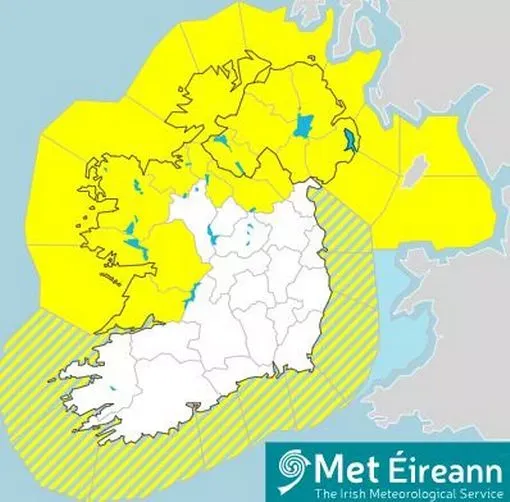 Met Eireann names 'danger zones' as storm Floris is set to hit Ireland